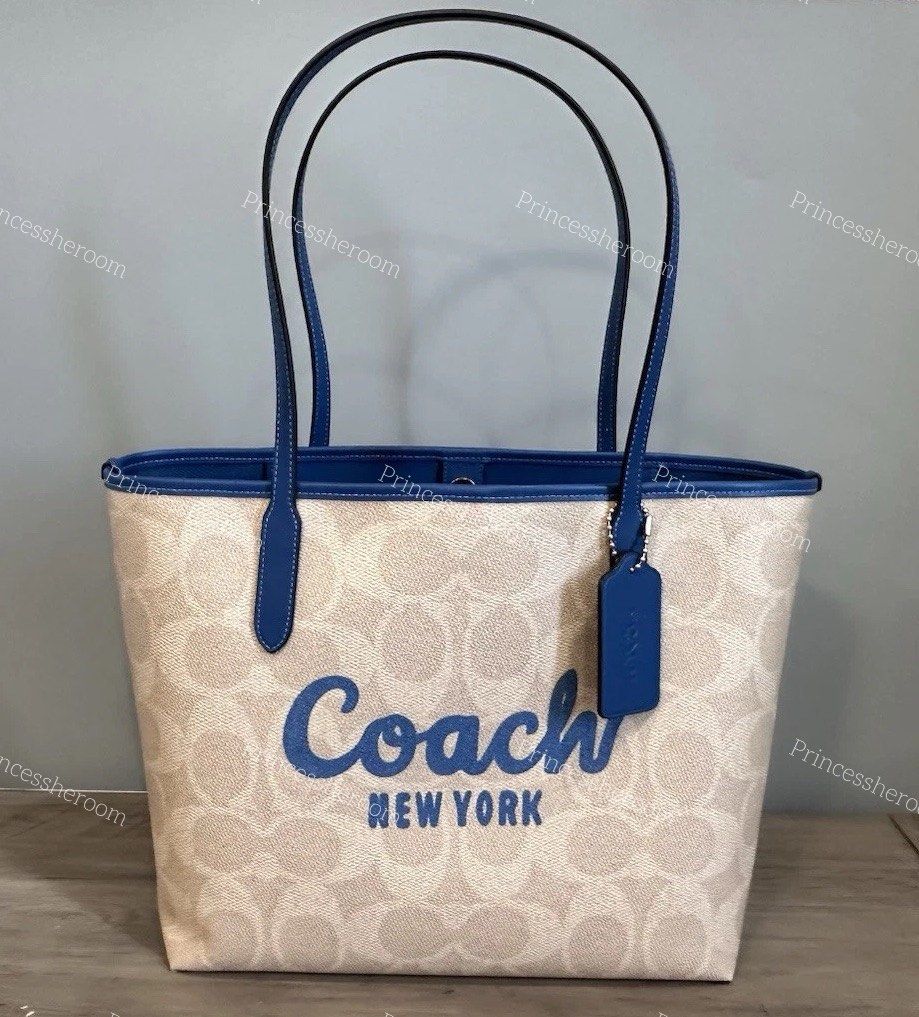 New Coach Original Beige CY705 City Tote Bag in Signature Canvas With ...