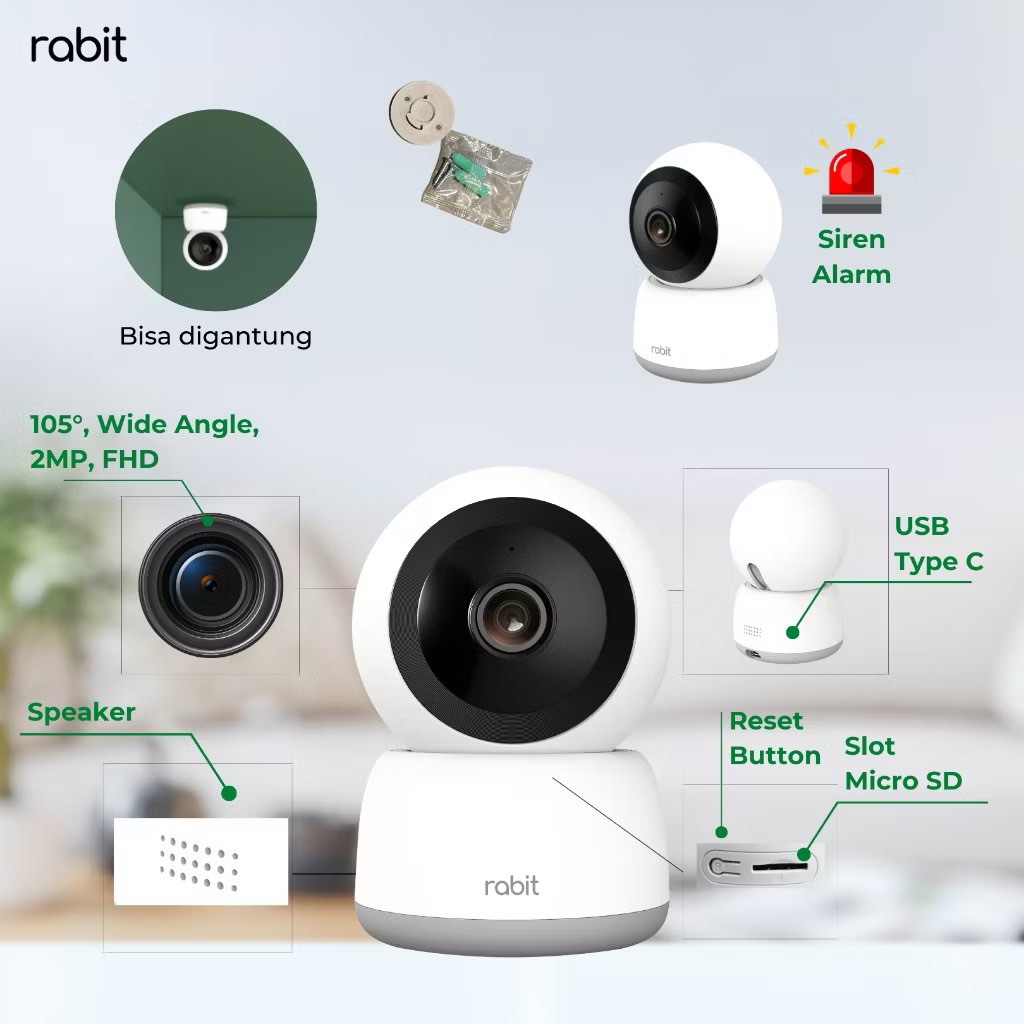 NEW RABBIT SMART CCTV WIFI CAMERA FULL HD 2 MP PTZ X, Elektronik ...
