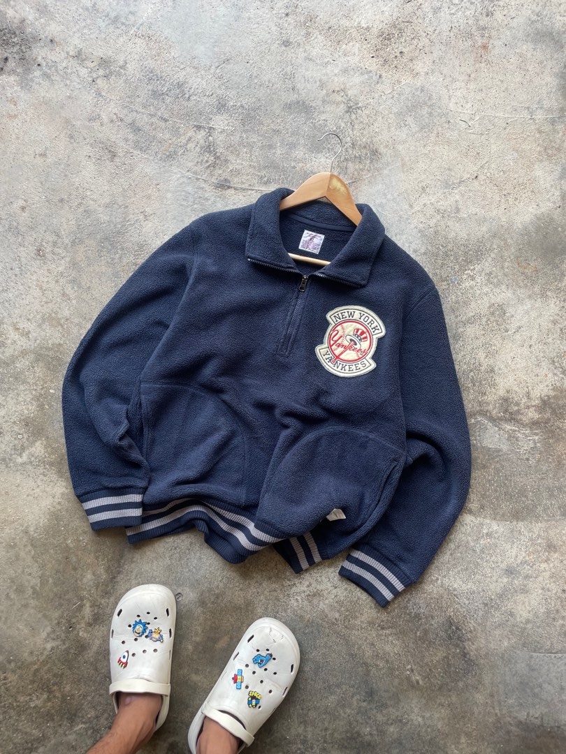 Ny Yankees MLB Halfzipper X Uniqlo Fleece, Men's Fashion, Tops & Sets, Hoodies on Carousell