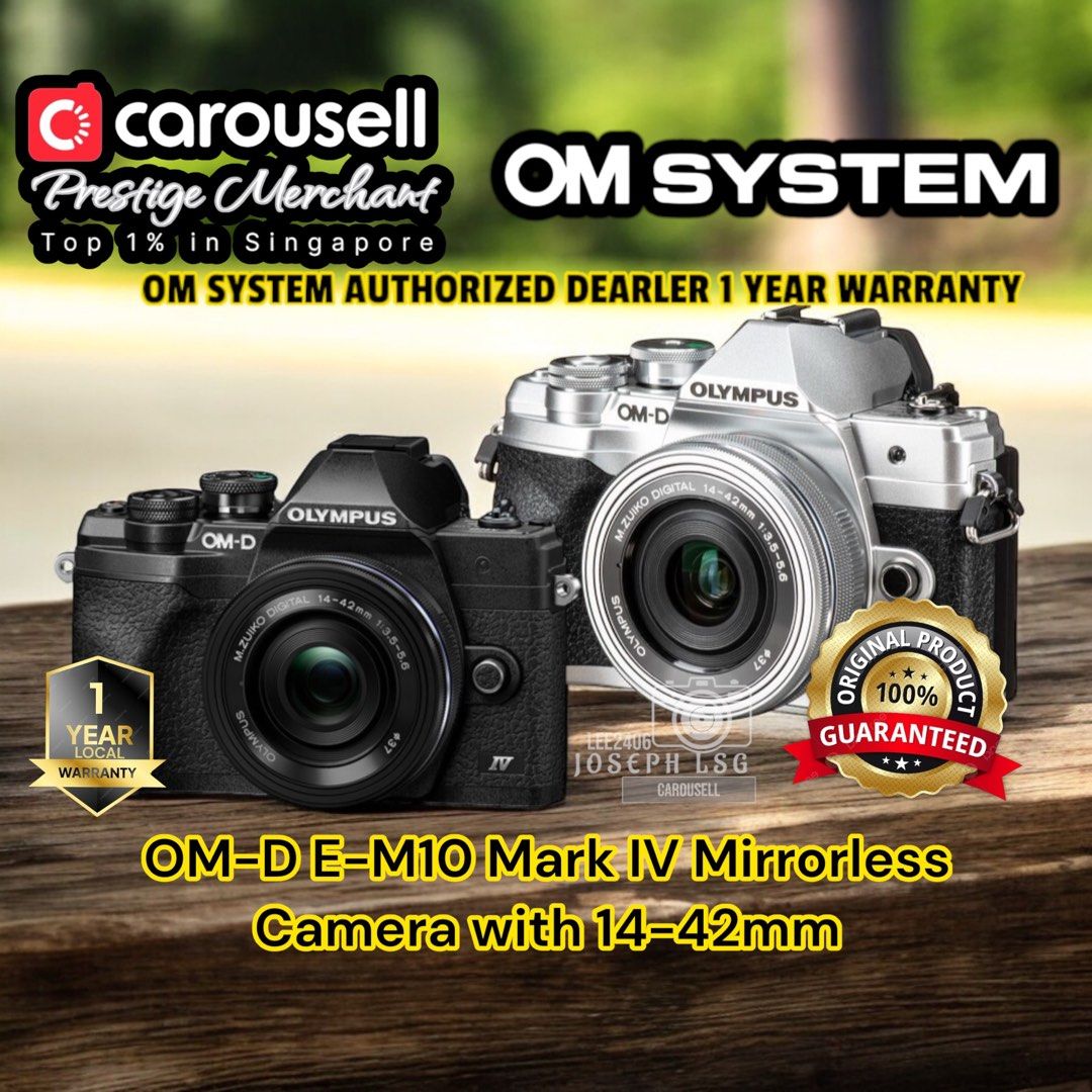 OM SYSTEM Olympus OM-D E-M10 Mark IV Mirrorless Camera with 14-42mm EZ Lens (Available Silver ...