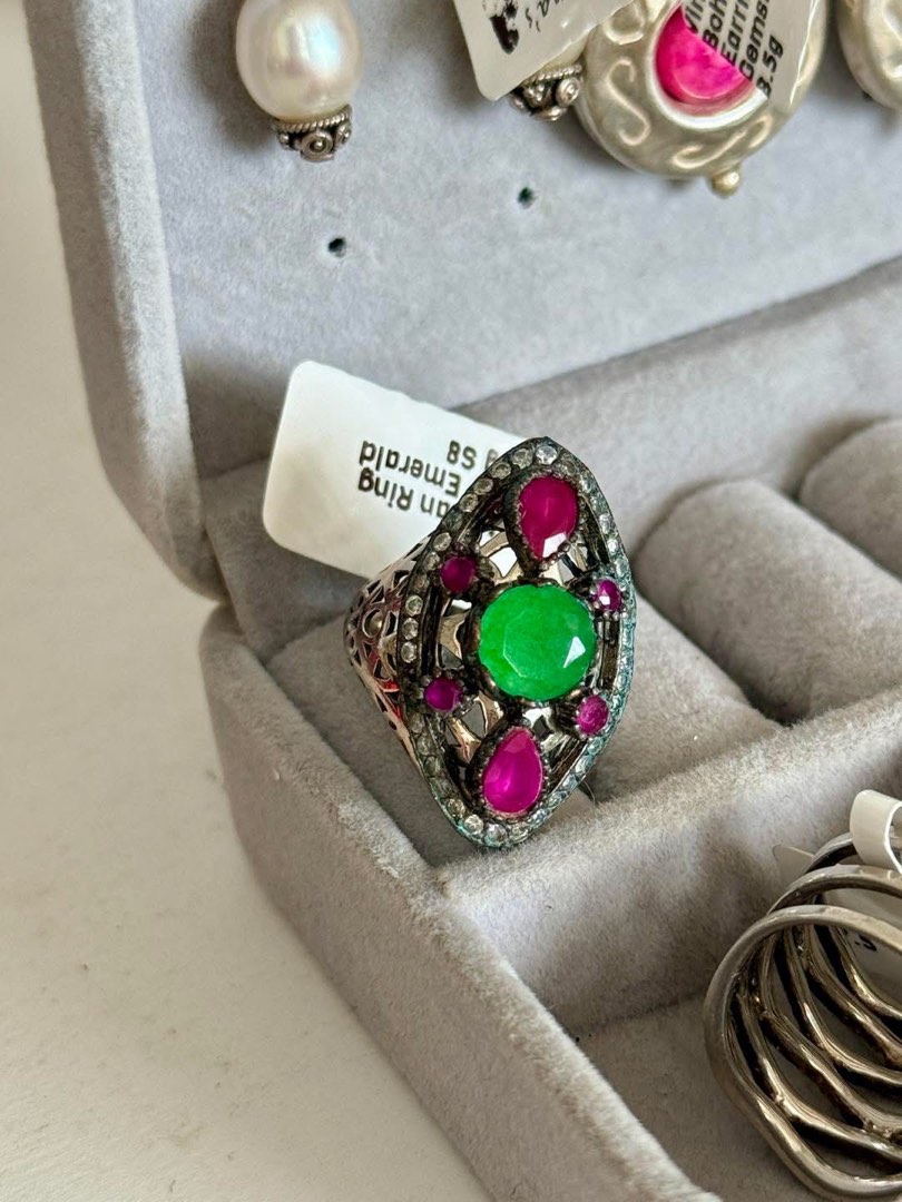Ottoman Vintage Turkish Emerald & Ruby Sultana Ring, Women's Fashion, Jewelry & Organizers ...