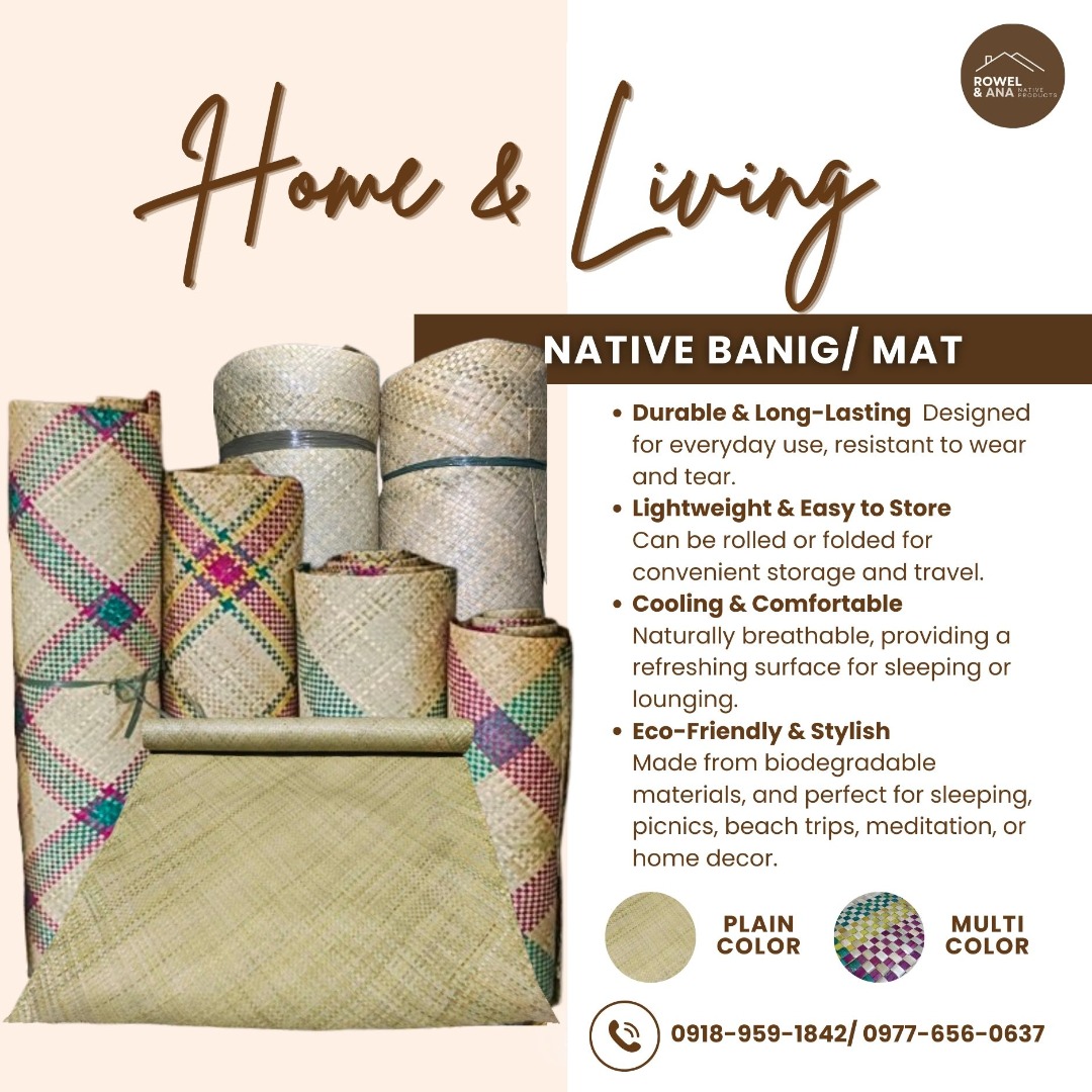 Plain and Multi Color Native Mat/ Native Banig / Weaved Banig /Sleeping ...