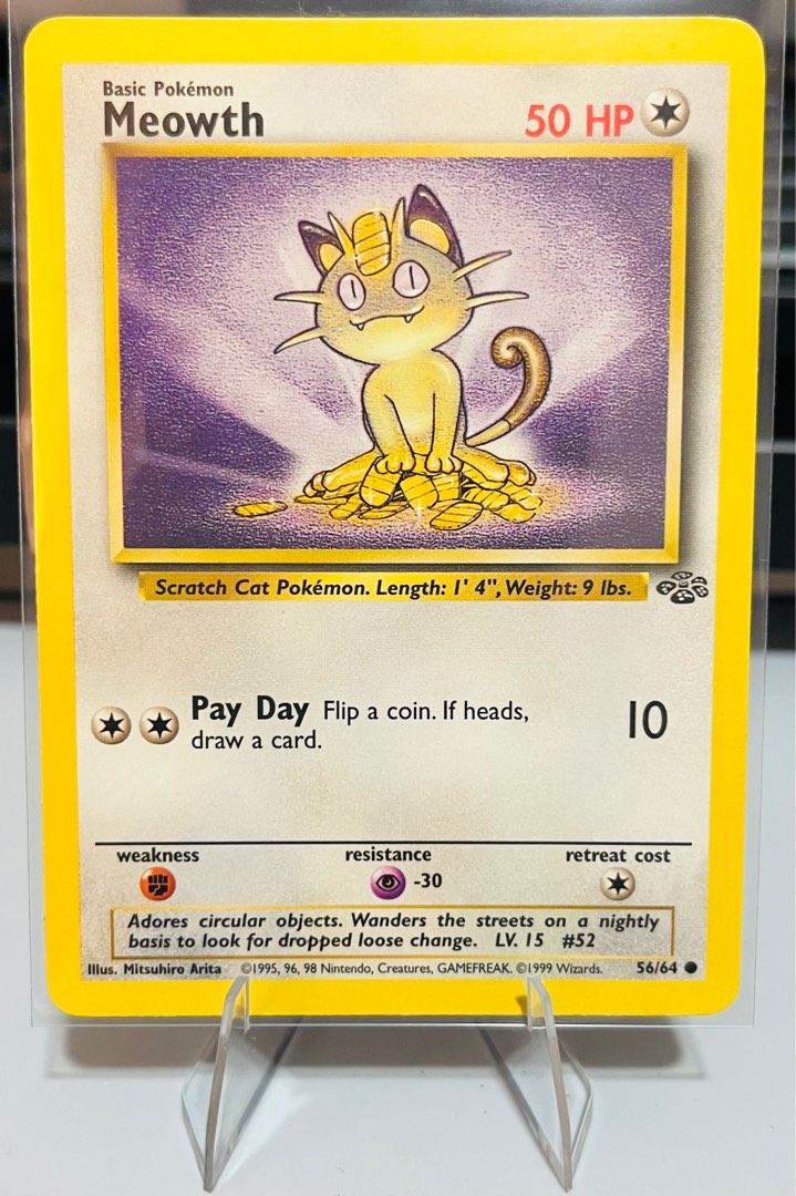 Pokemon Jungle - Meowth (56/64), Hobbies & Toys, Toys & Games on Carousell