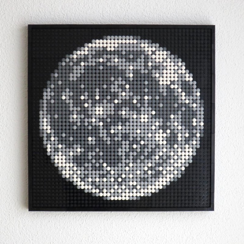 Premium Authentic Lego Mosaic Art Piece Decor Decoration Full Moon ...
