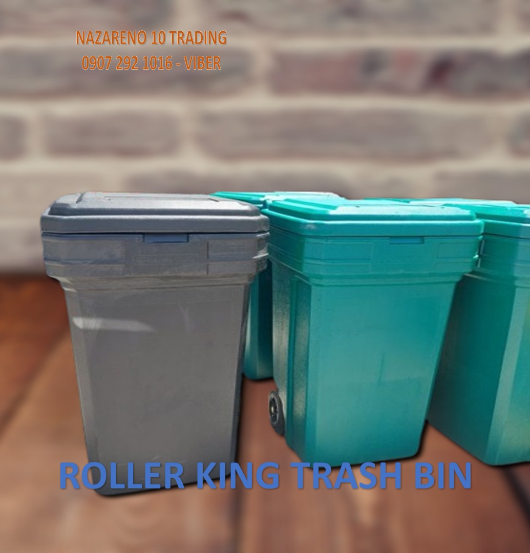 Roller king trash bin w/wheels 150Liters 801, Furniture & Home Living ...