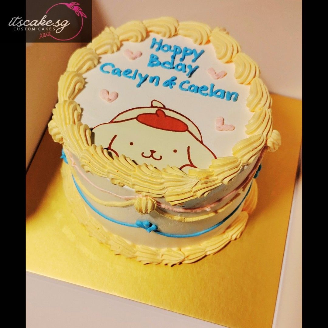 Sanrio Pompompurin Cake Lactose Free Halal Non Dairy Ovo Vegetarian ...