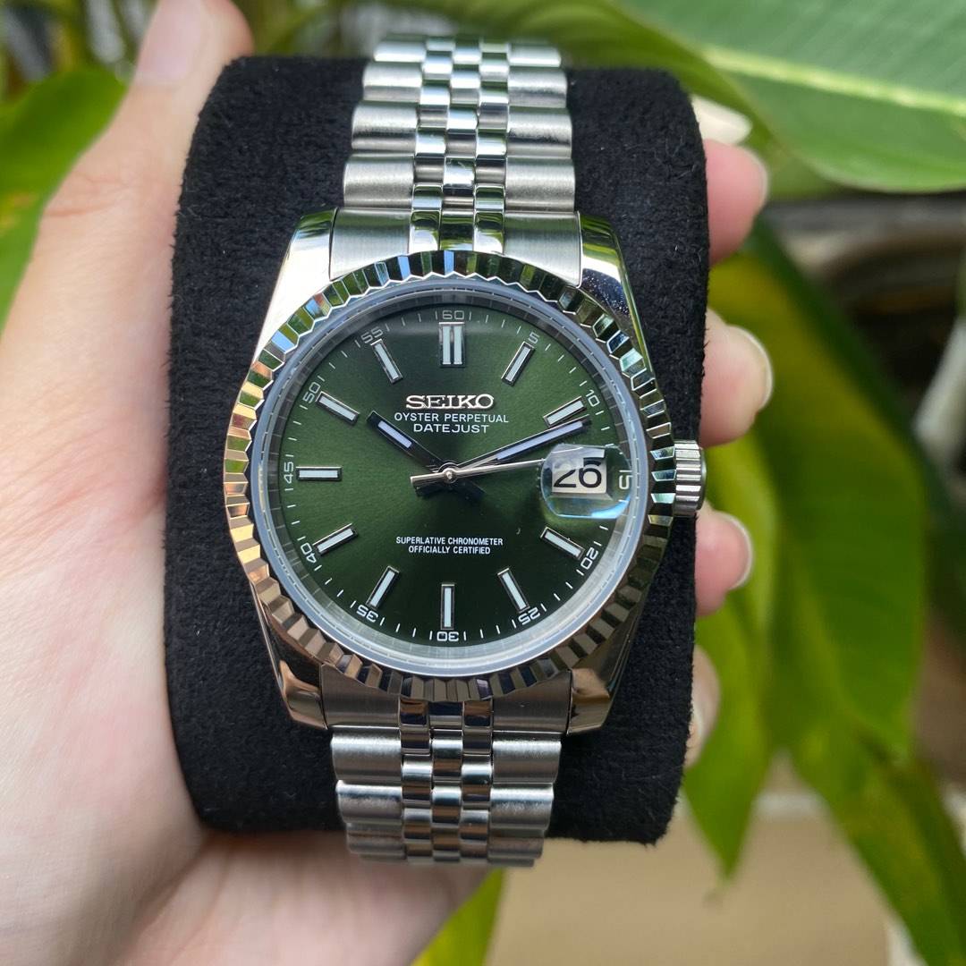 Seiko Datejust Olive 36 MOD, Men's Fashion, Watches & Accessories ...