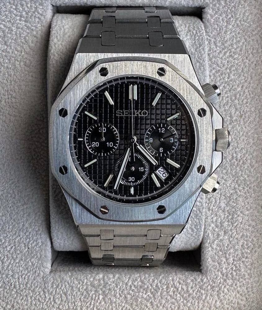 Seiko mod X Ap Royal Oak Black Dial, Men's Fashion, Watches ...