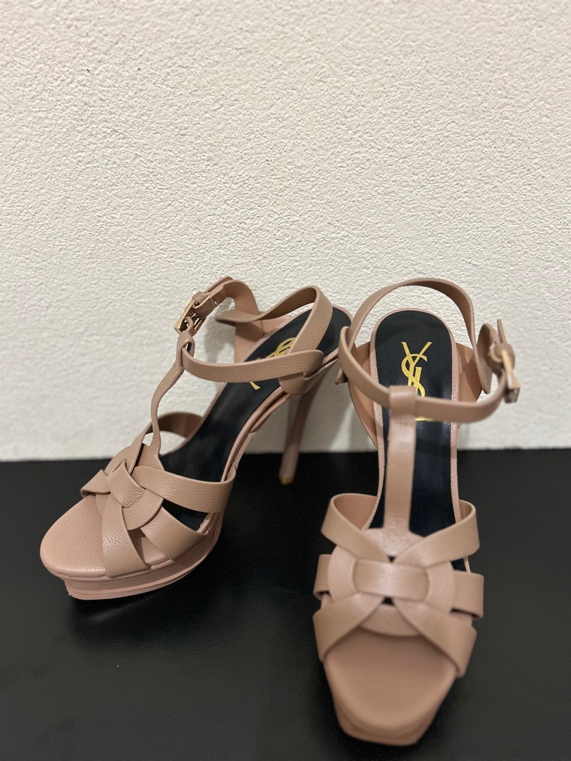 Sepatu ysl tribute caramel brown original leather dilengkapi serial ...