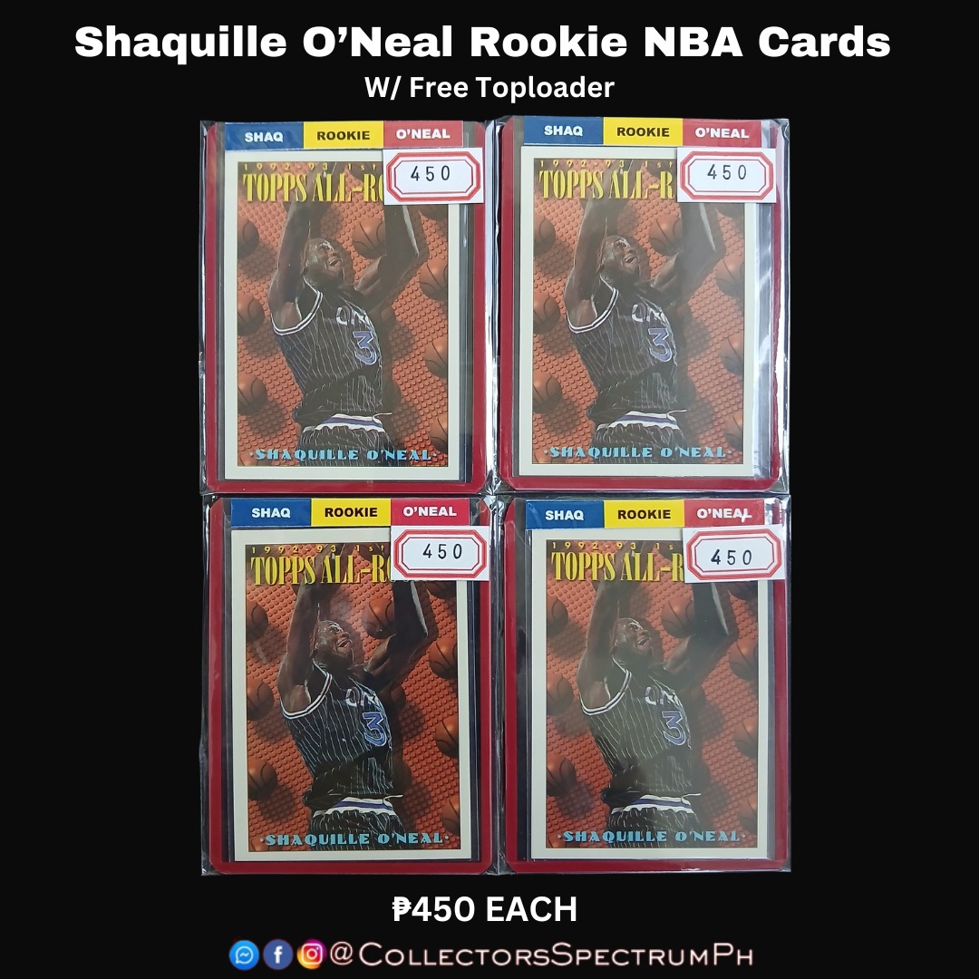 Shaquille O'Neal Rookie NBA Cards with Free Toploader (Topps, Skybox ...