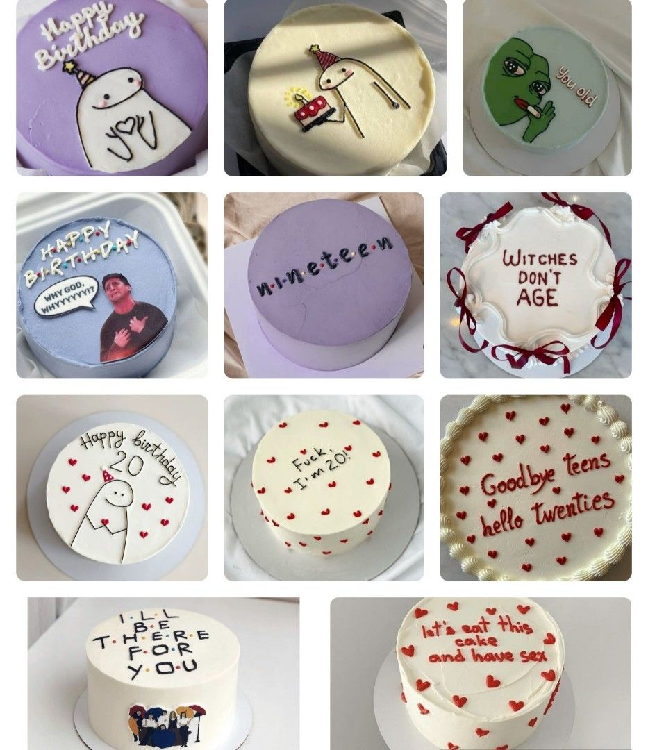 $45 Simple minimalist plain wording stickman drawing cake lactose free ...