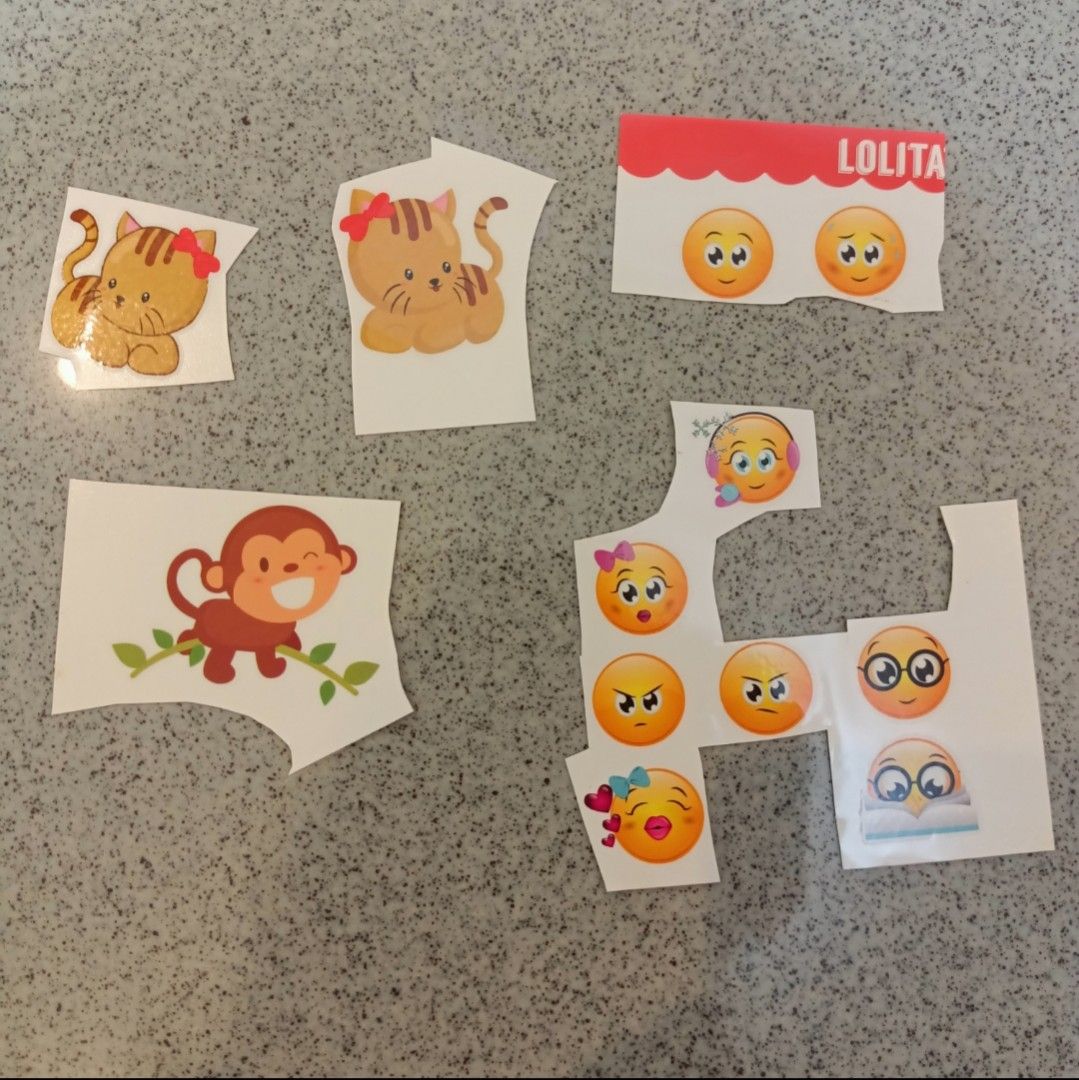 Sticker tattoo tato temporer anak motif emoticon monkey monyet kucing ...