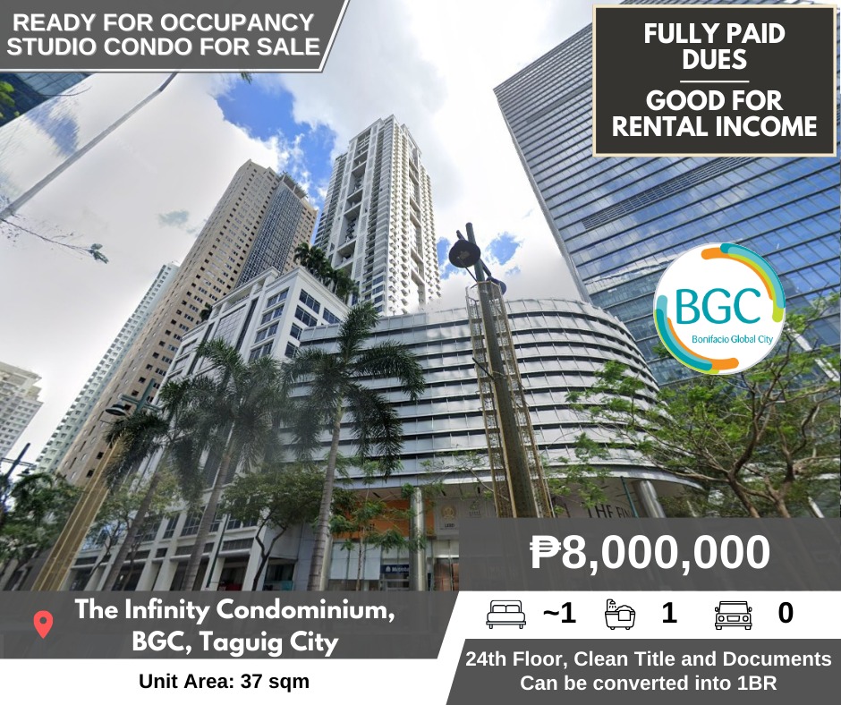 Studio BGC Condo for Sale in The Infinity Condominium within BGC ...