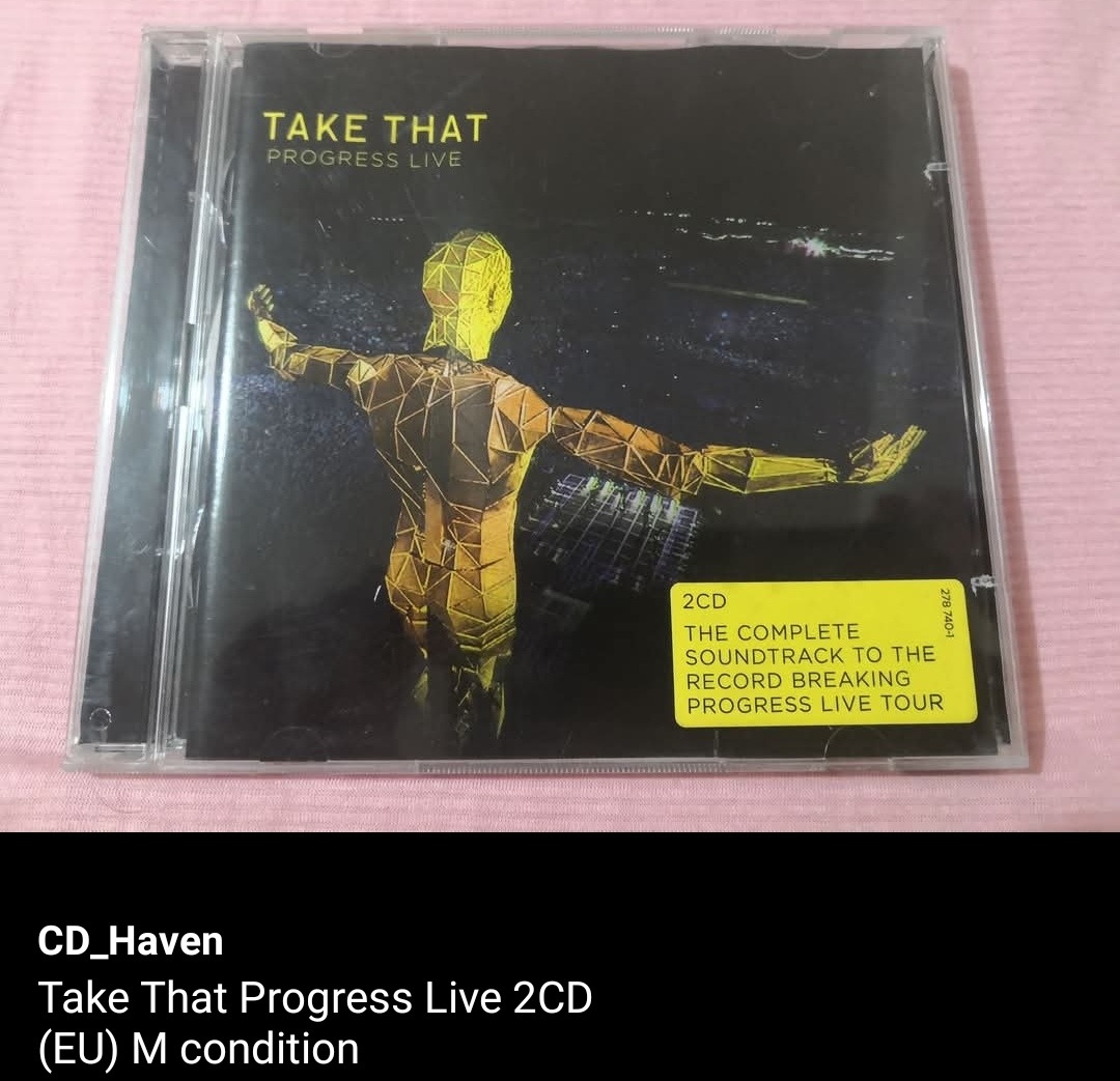 Take That Progress Live 2CD (unsealed), Hobbies & Toys, Music & Media, CDs & DVDs on Carousell