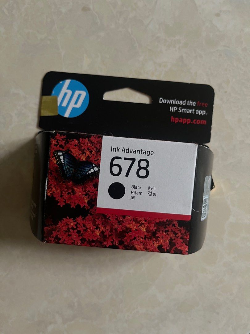 tinta cartridge hp 678 black original for hp deskjet ink advantage 1010, 1500, 2500, 2600, 3500 ...
