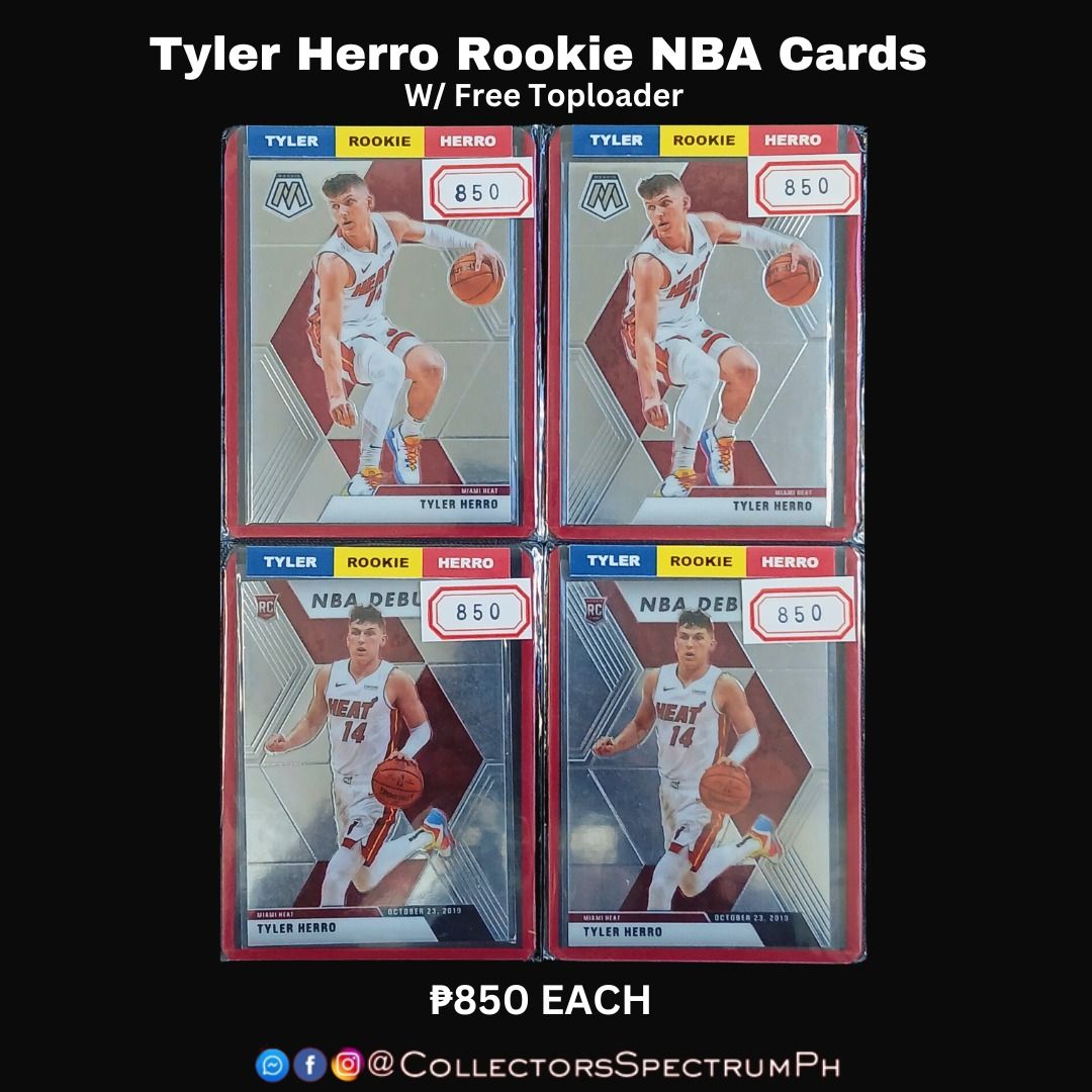 Tyler Herro Rookie NBA Cards with Free Toploader - Prizm, Mosaic ...