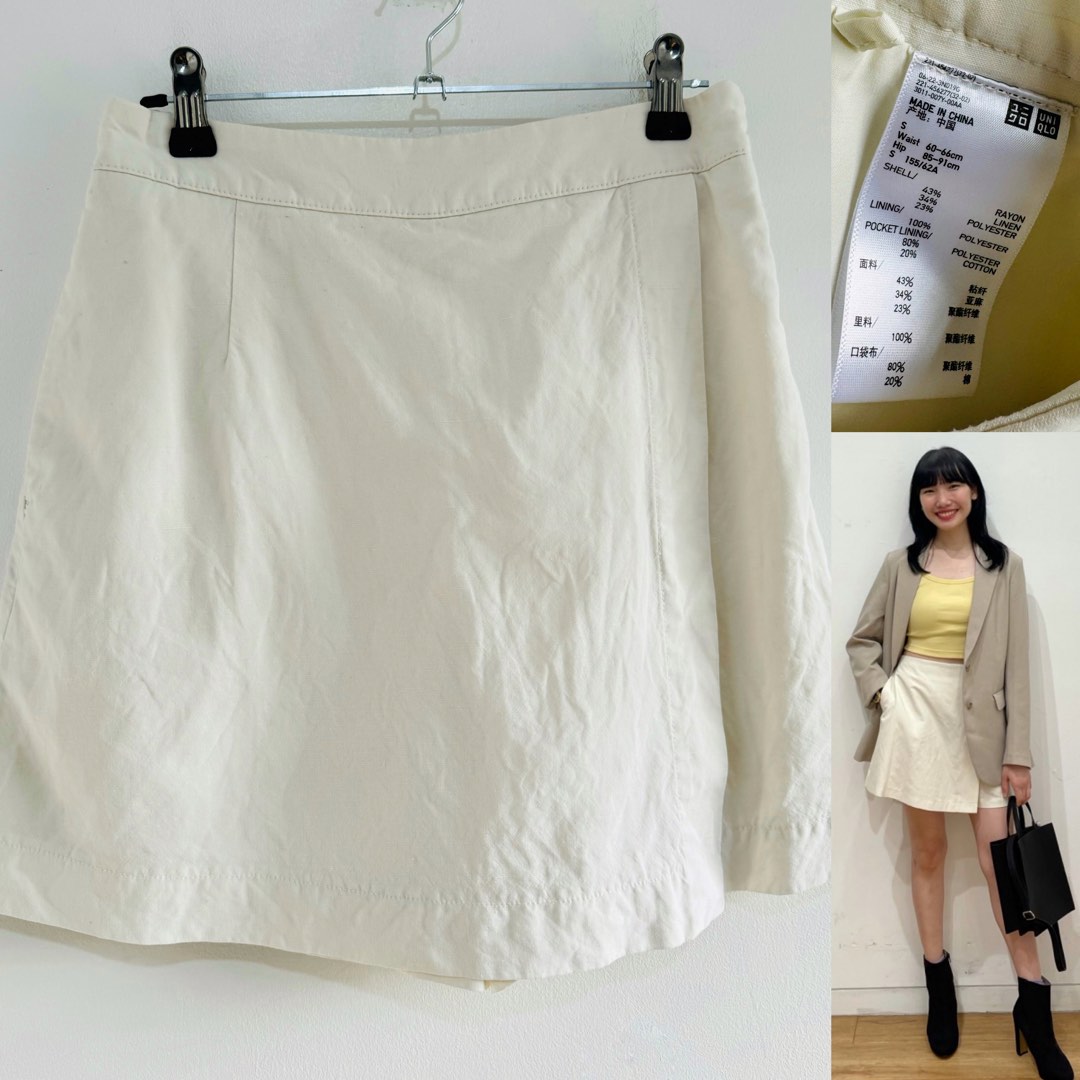 Uniqlo Linen Blend Skort, Women's Fashion, Activewear on Carousell