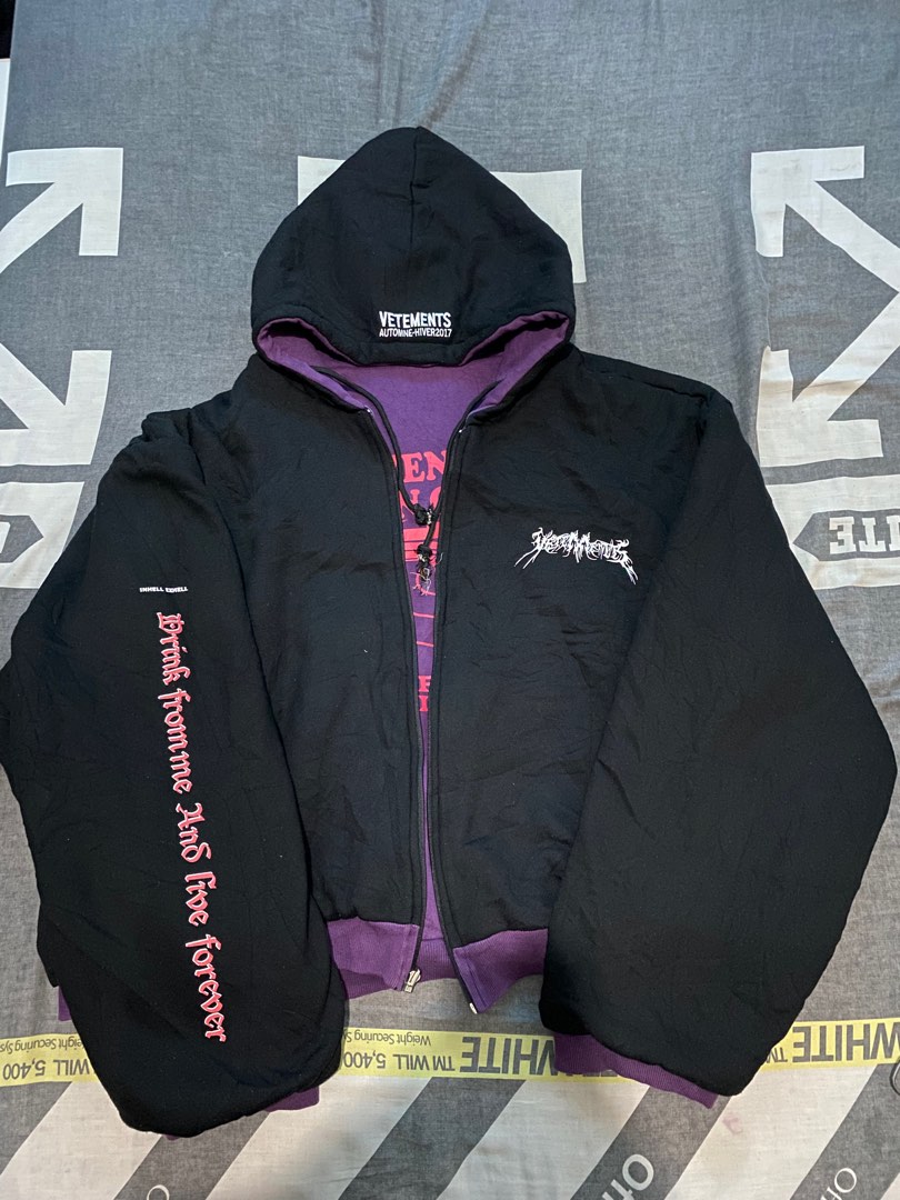 Vetements TFD reversible bomber hoodie AW17 eleven inch , hoodie ...