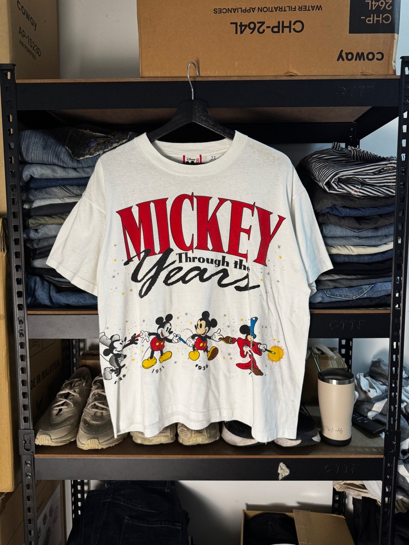 VINTAGE DIANEY MICKEY MOUSE MICKEY THROUGH ALL THE YEARS CARTOON, Men's ...