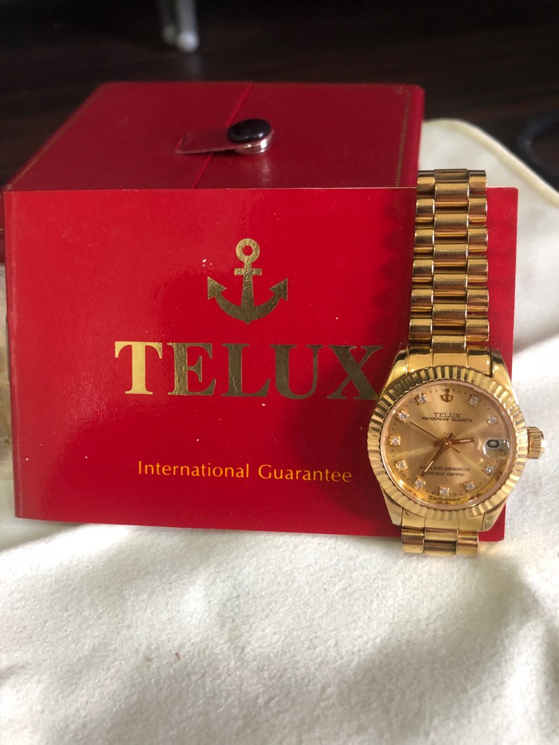 Vintage Telux Gold Quartz men watch, Luxury, Watches on Carousell