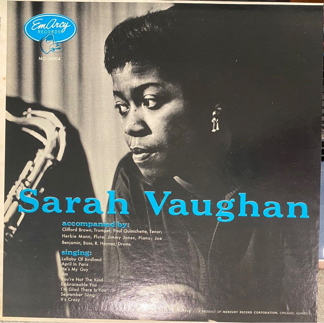 Vinyl /LP: jazz, female vocal - (SOLD) US Pressing (Mercury) Sarah “Sassy” Vaughan, “Masterdisk ...