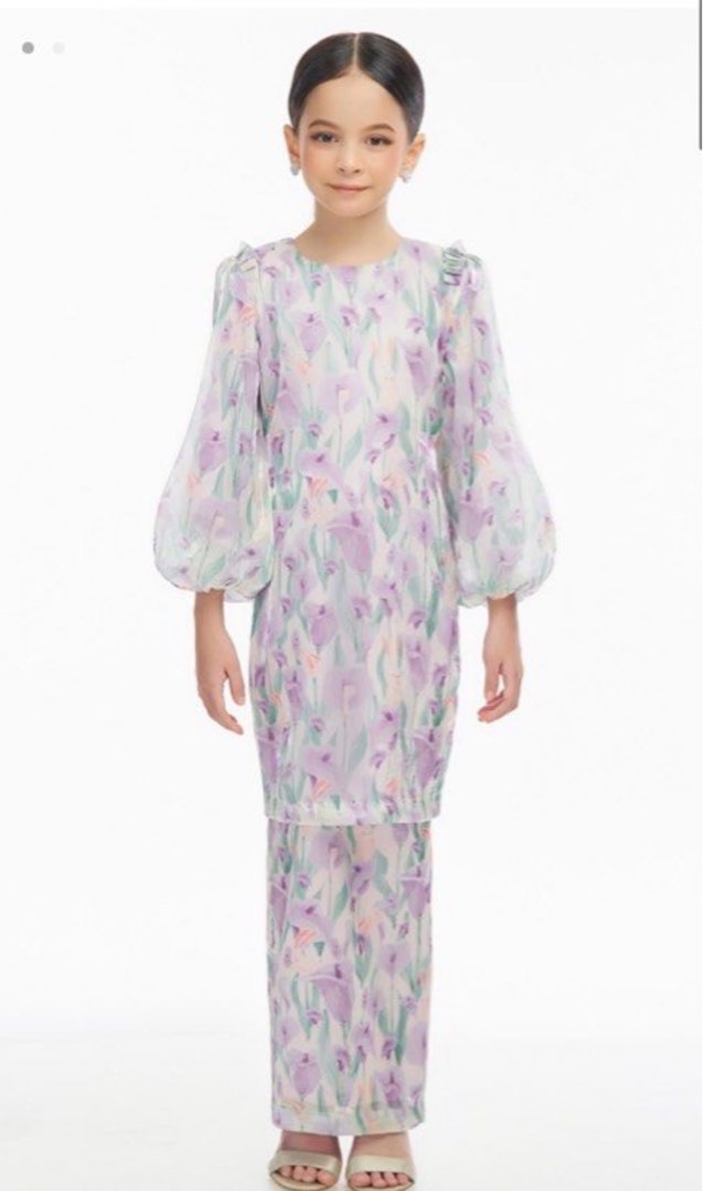 Wanzar Floretta Kids Girl Kurung Raya, Babies & Kids, Babies & Kids ...