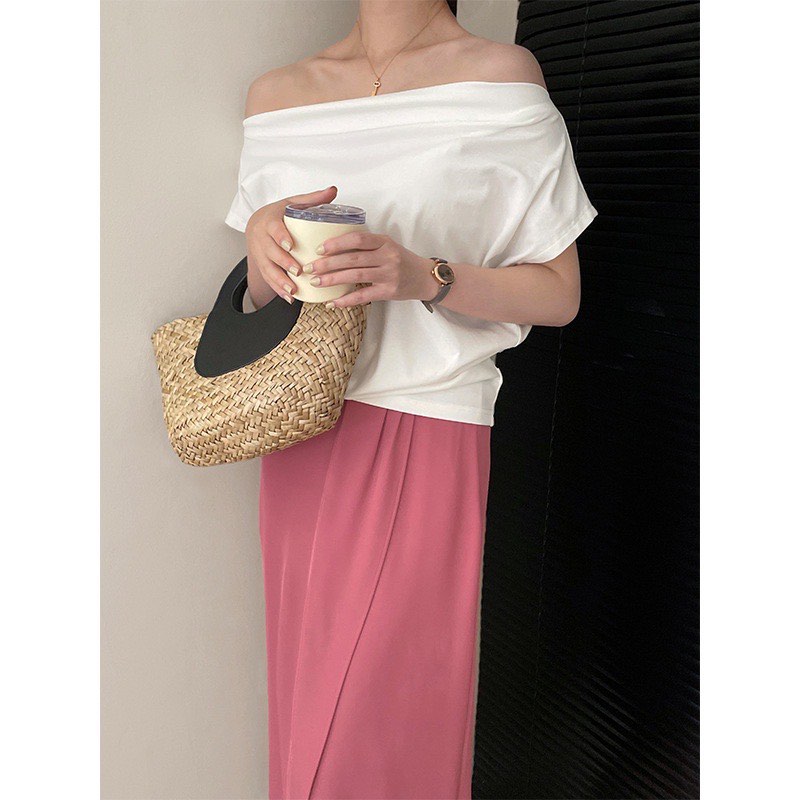 White stretch top s-m, Women's Fashion, Tops, Blouses on Carousell