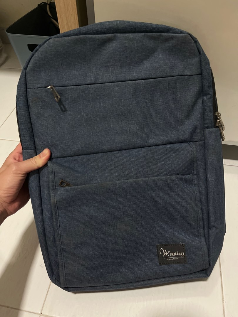 Winning Blue Backpack with 2 Compartments, Women's Fashion, Bags ...