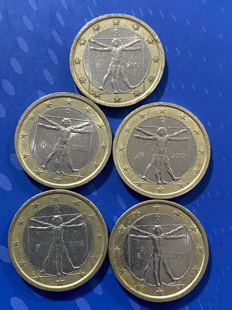 5pcs of 2002-2009 France One Euro Dollar coins, Hobbies & Toys ...