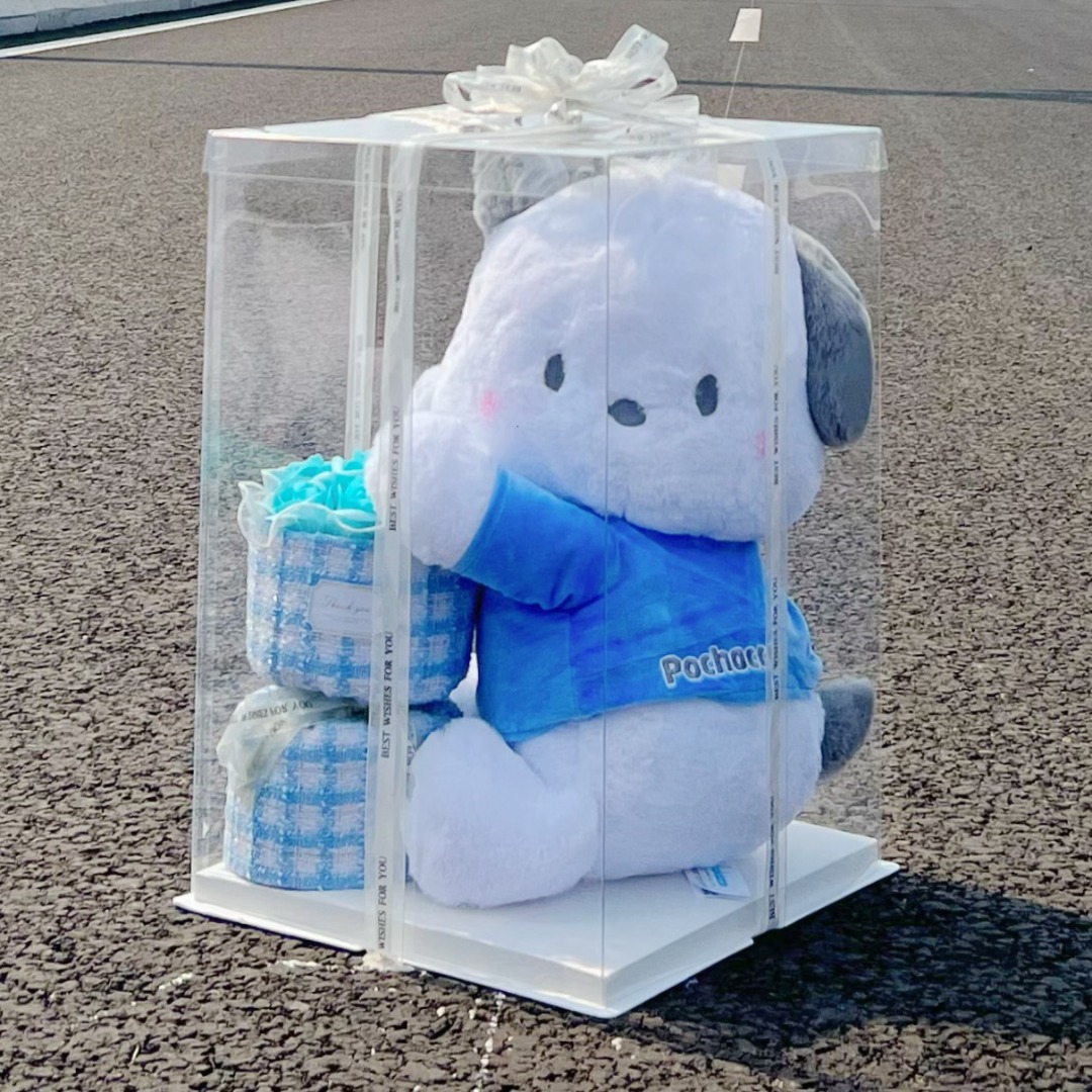 🌹 Cute Pochacco Blue Rose Gift Box Gifts Rose Flower Bouquet for ...