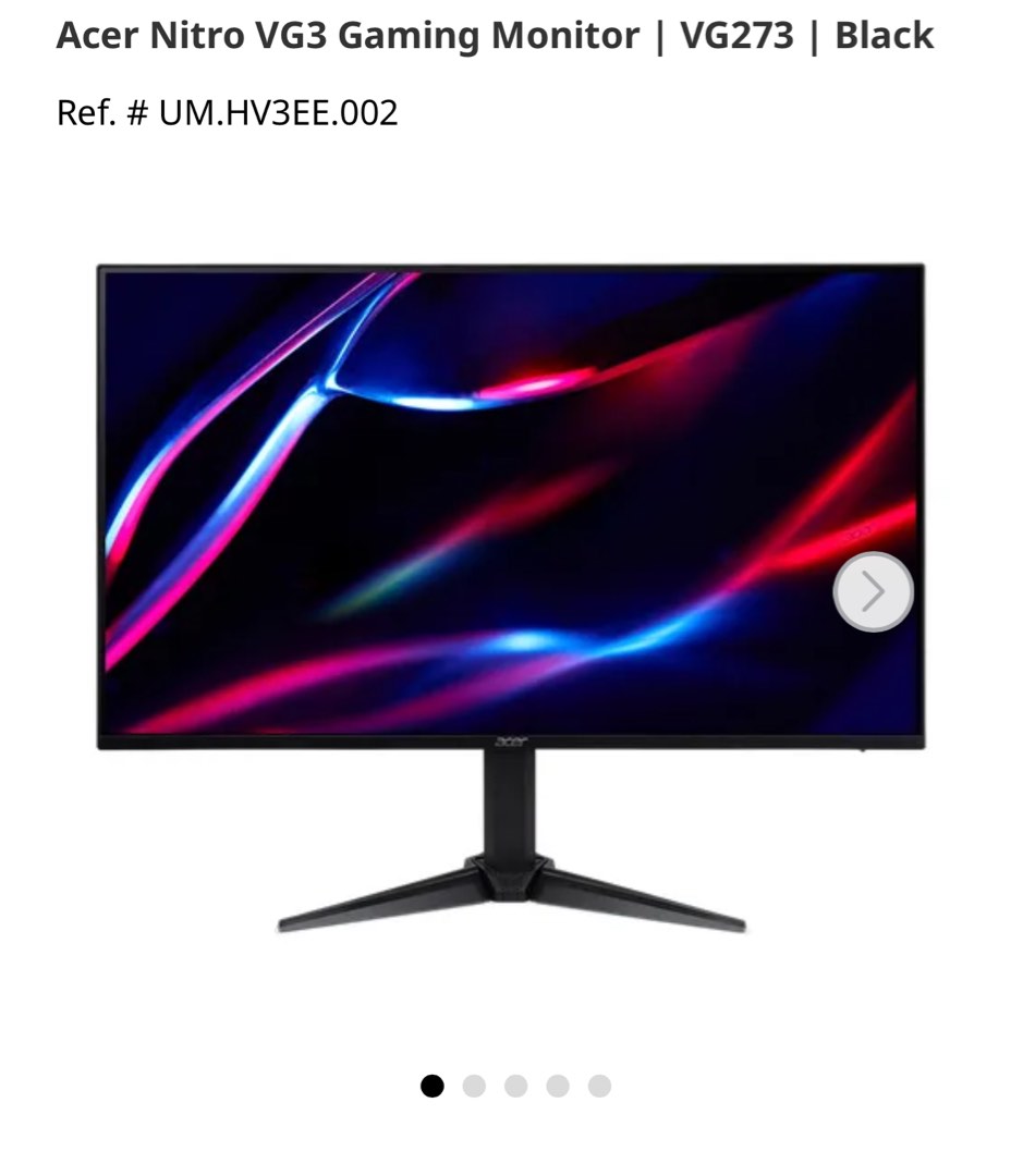 Acer VG273 bmiix monitor manufactured in 2023, Computers & Tech, Parts ...
