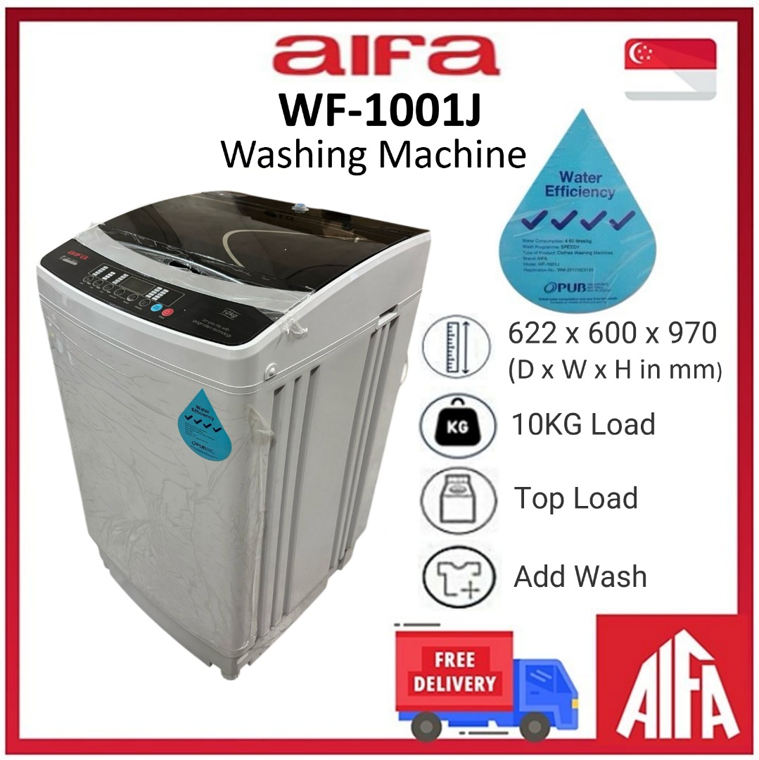 Aifa WF-1001J Washing Machine, Top Load, 10kg washing capacity ...