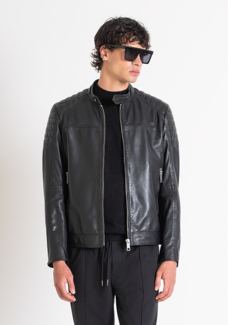 Antony Morato 100% Genuine Leather Biker Jacket, Men's Fashion, Coats ...