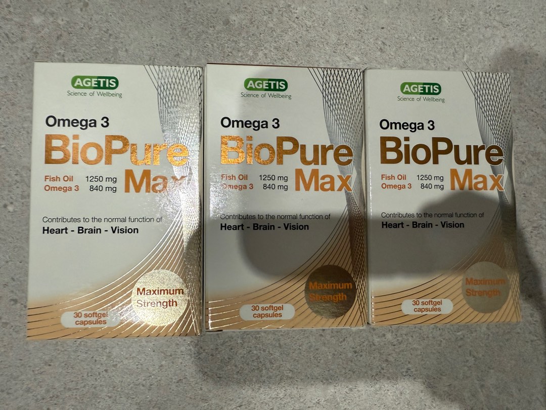 BioPure Max Omega 3, Health & Nutrition, Health Supplements, Vitamins & Supplements on Carousell