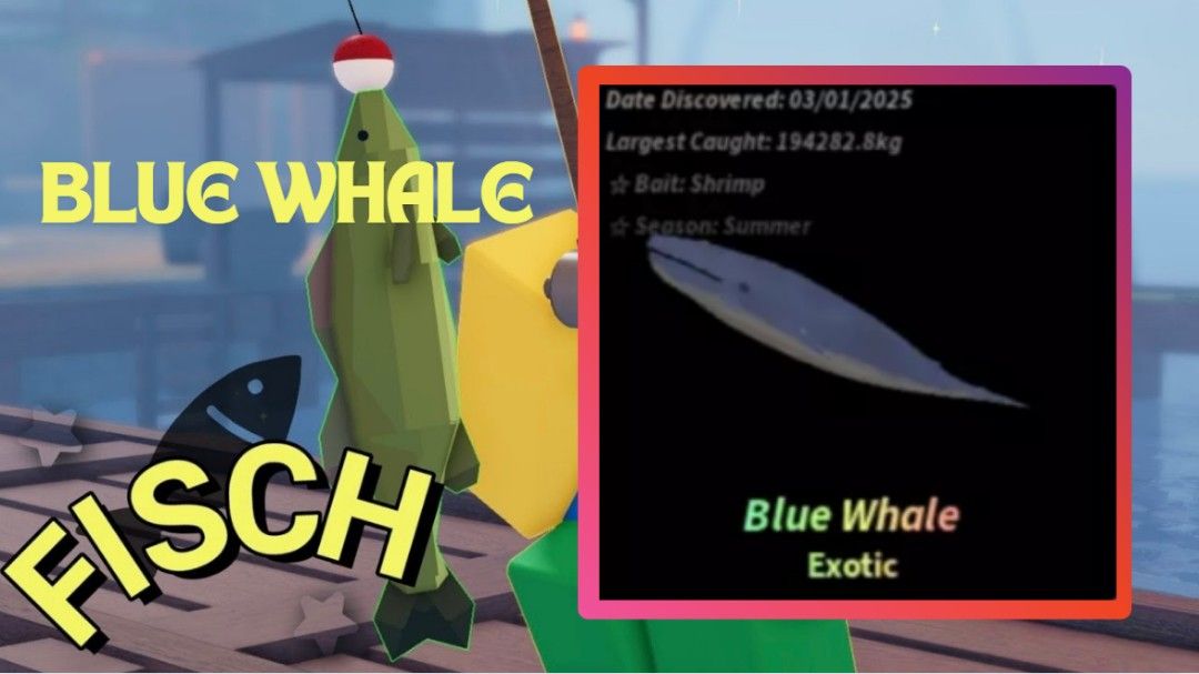 Blue Whale| Roblox Fisch, Video Gaming, Video Games, Others on Carousell