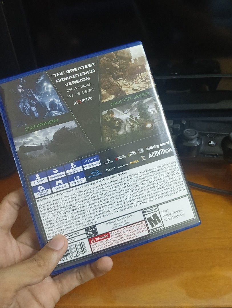 CALL OF DUTY REMASTERED PS4, Video Gaming, Video Games, PlayStation on ...