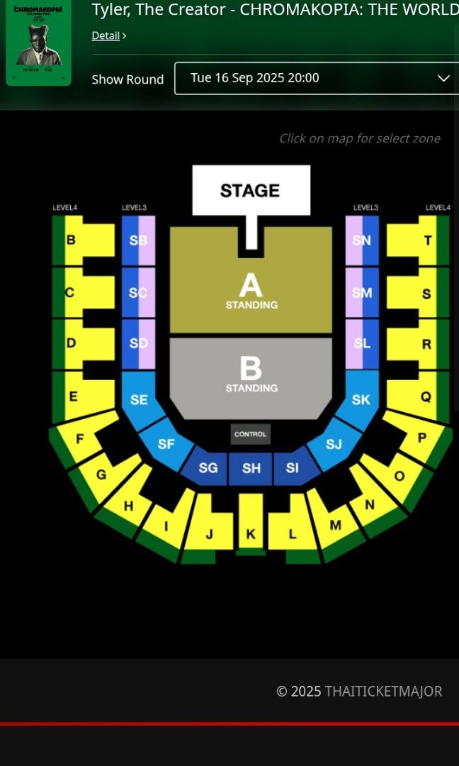 CHROMAKOPIA Bangkok Tyler the creator ticket, Tickets & Vouchers, Event ...