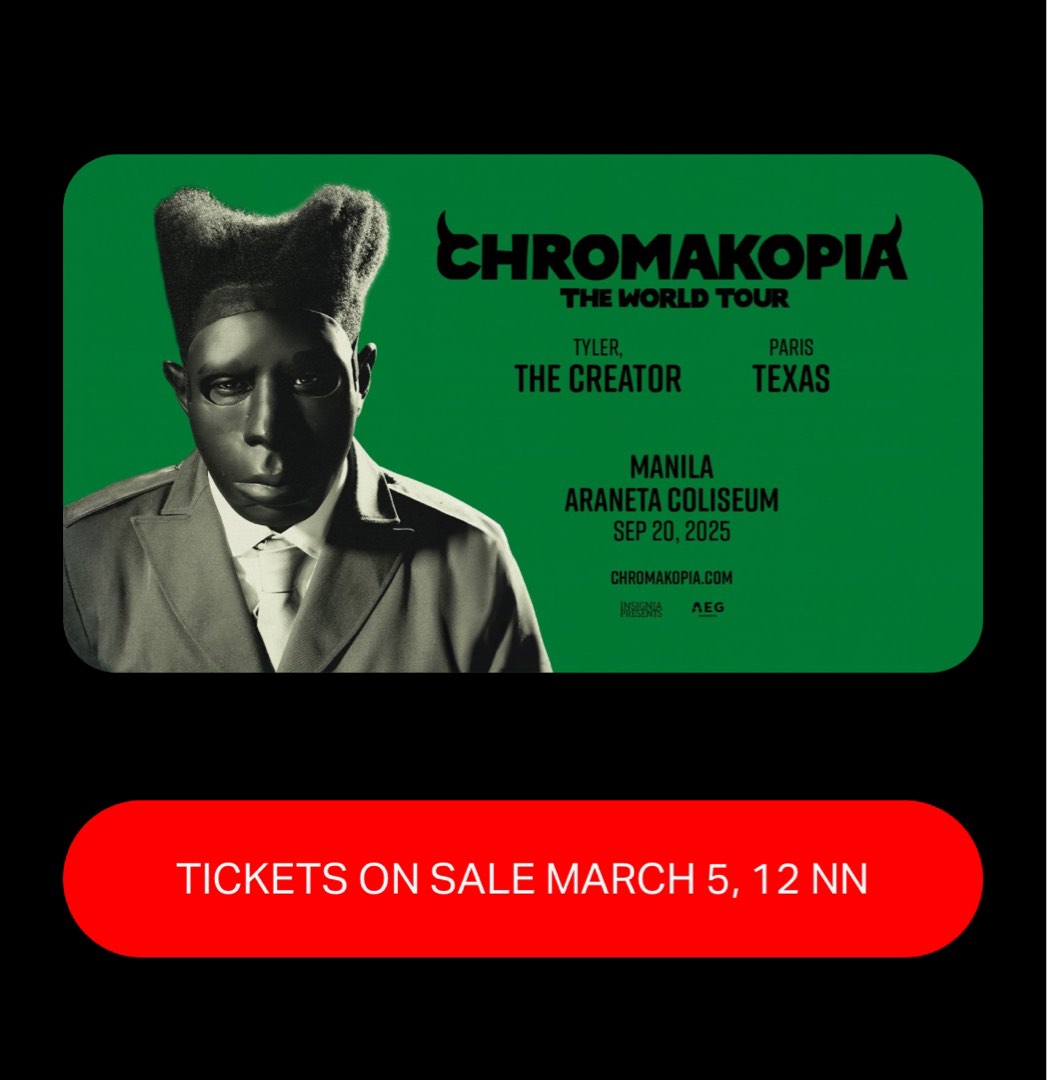 Chromakopia Manila Darling VIP Ticket, Tickets & Vouchers, Event ...