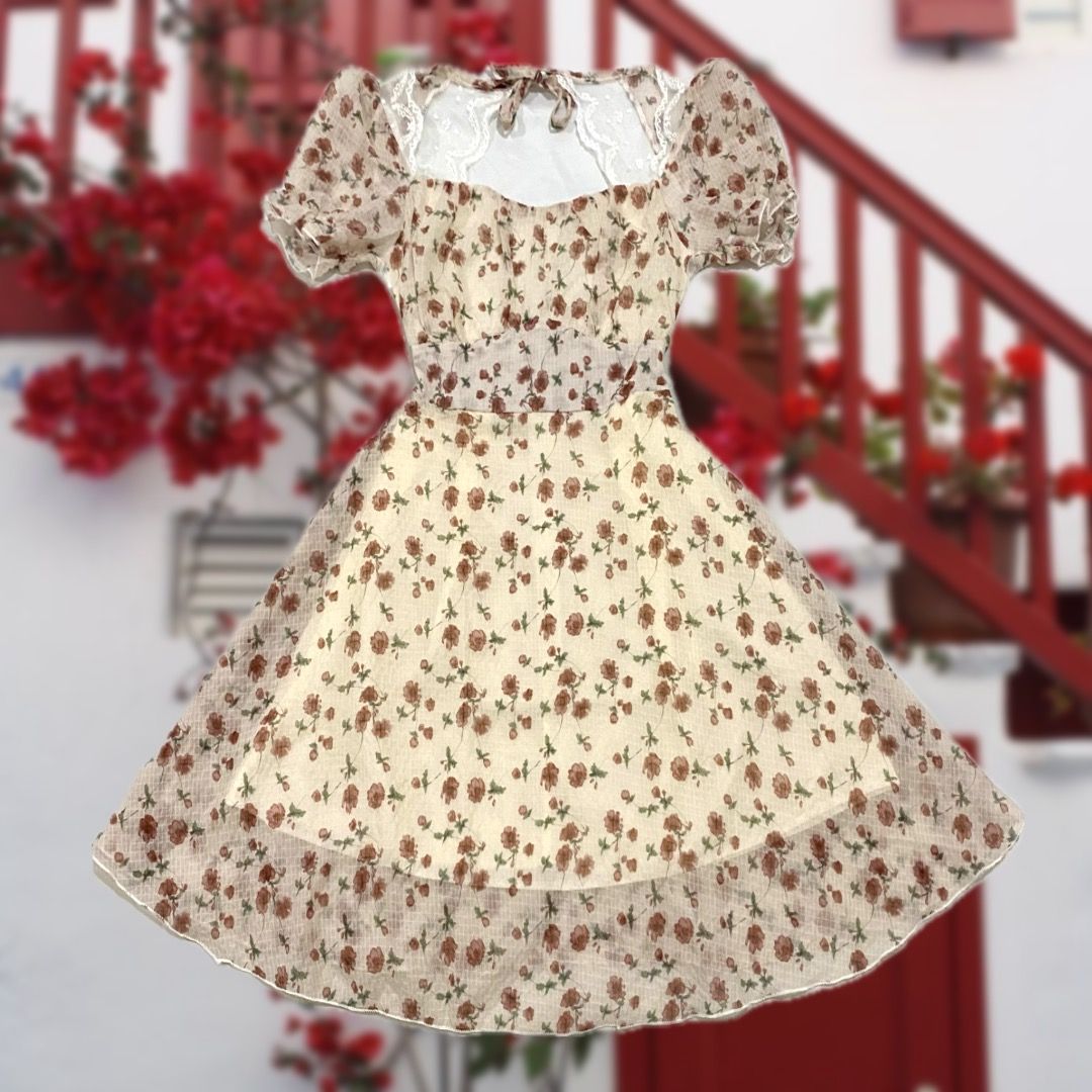 Coquette Milkmaid Backless Lace Summer Korean Dress Douyin Vintage ...