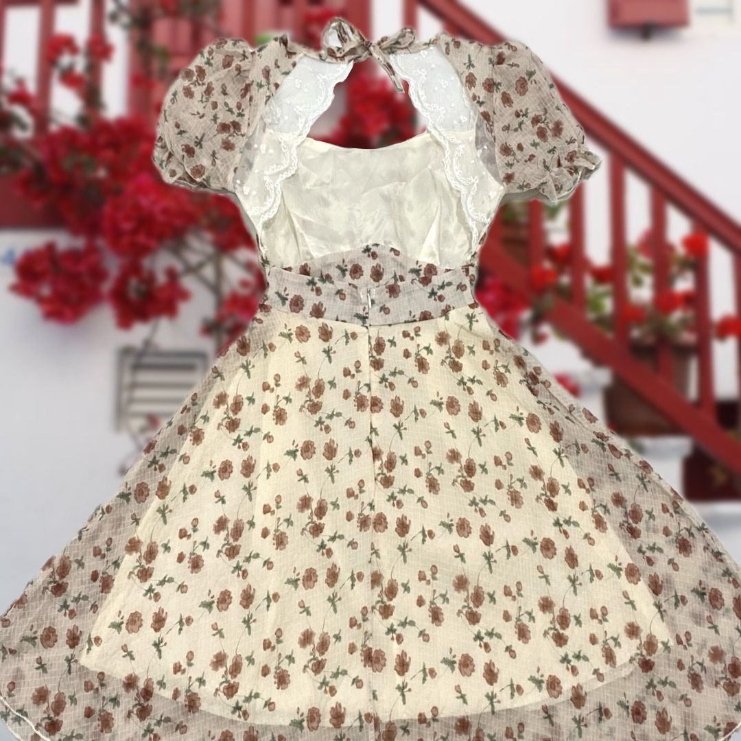 Coquette Milkmaid Backless Lace Summer Korean Dress Douyin Vintage ...
