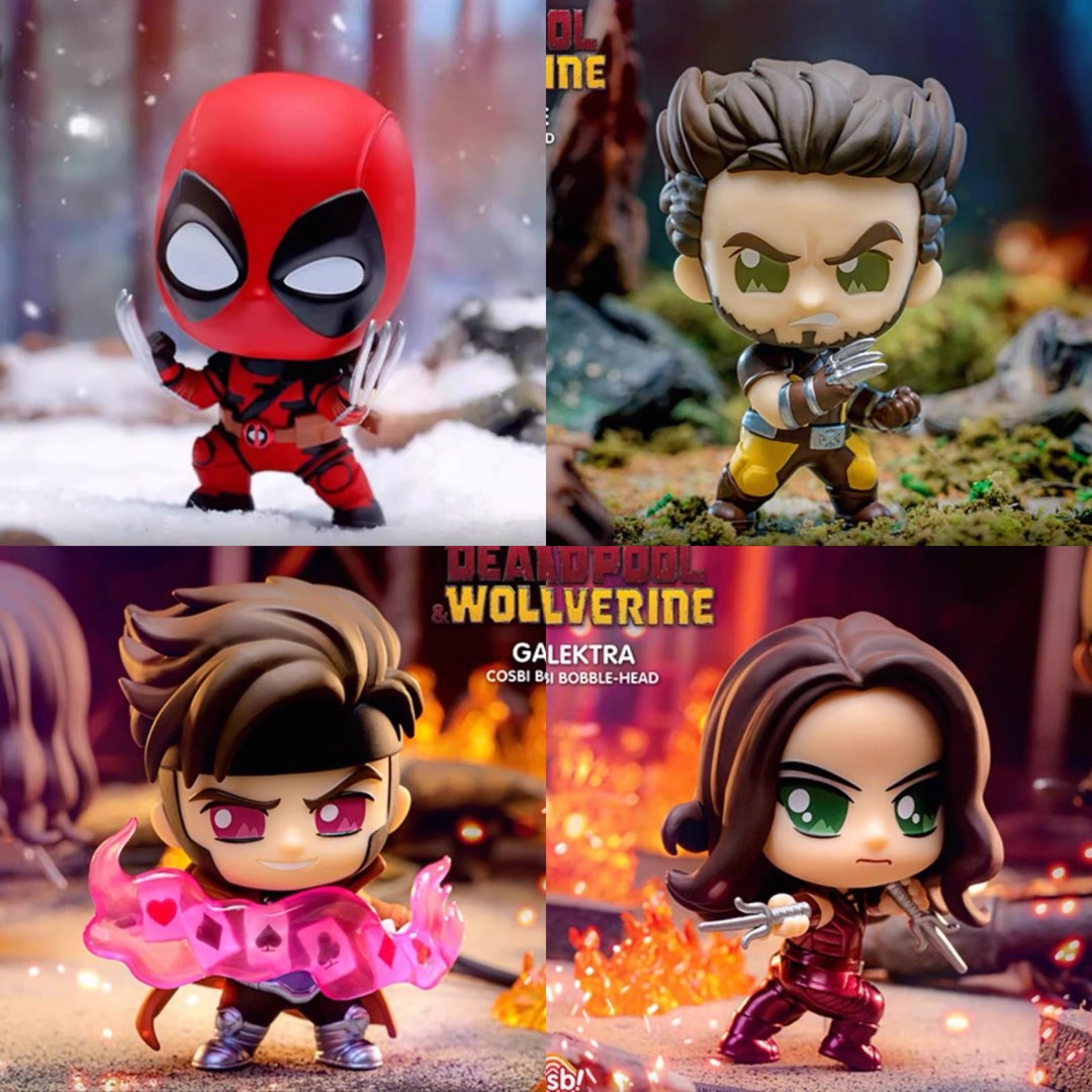 HOT TOYS COSBI DEADPOOL WOLVERINE BOBBLE- HEAD SERIES / FULL SET ...