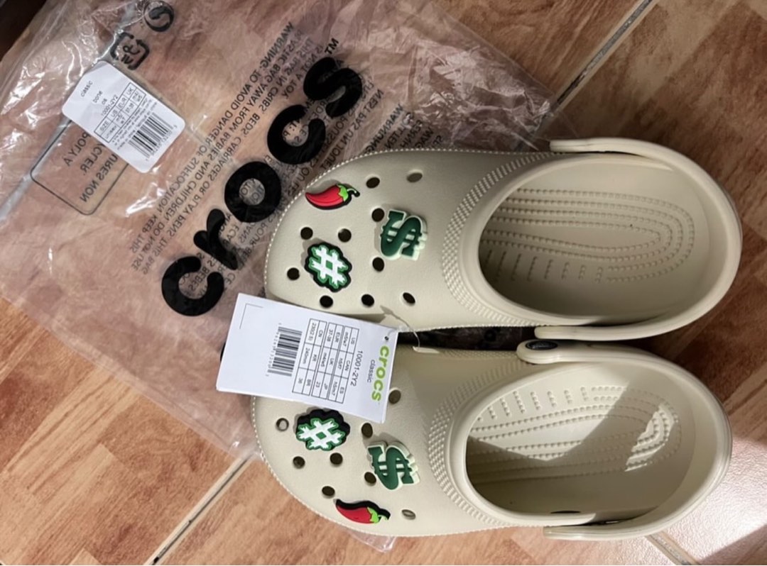 Crocs classic bone clog, Men's Fashion, Footwear, Slippers & Slides on ...