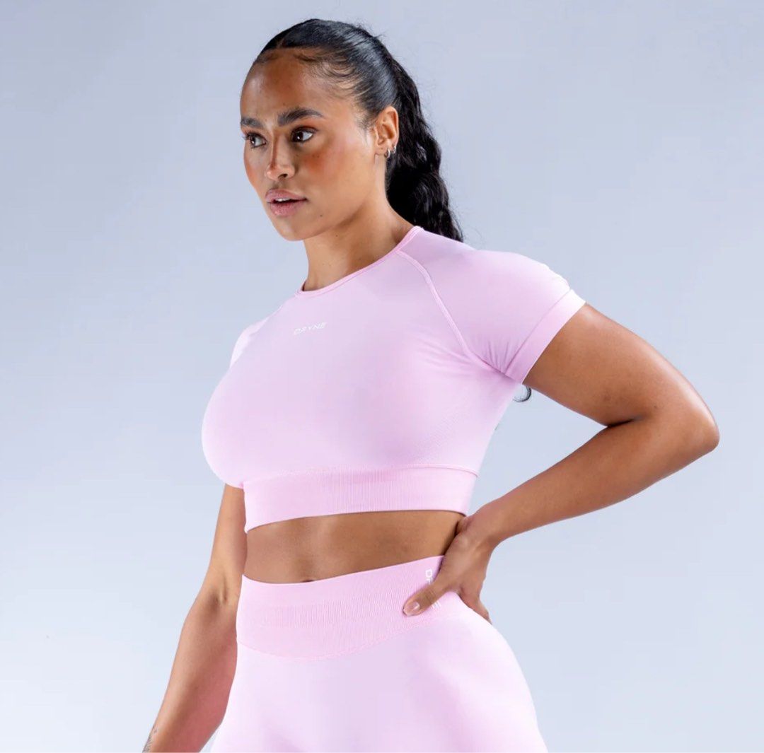 Dfyne Impact Crop Top in Light Rose Pink, Women's Fashion, Activewear ...