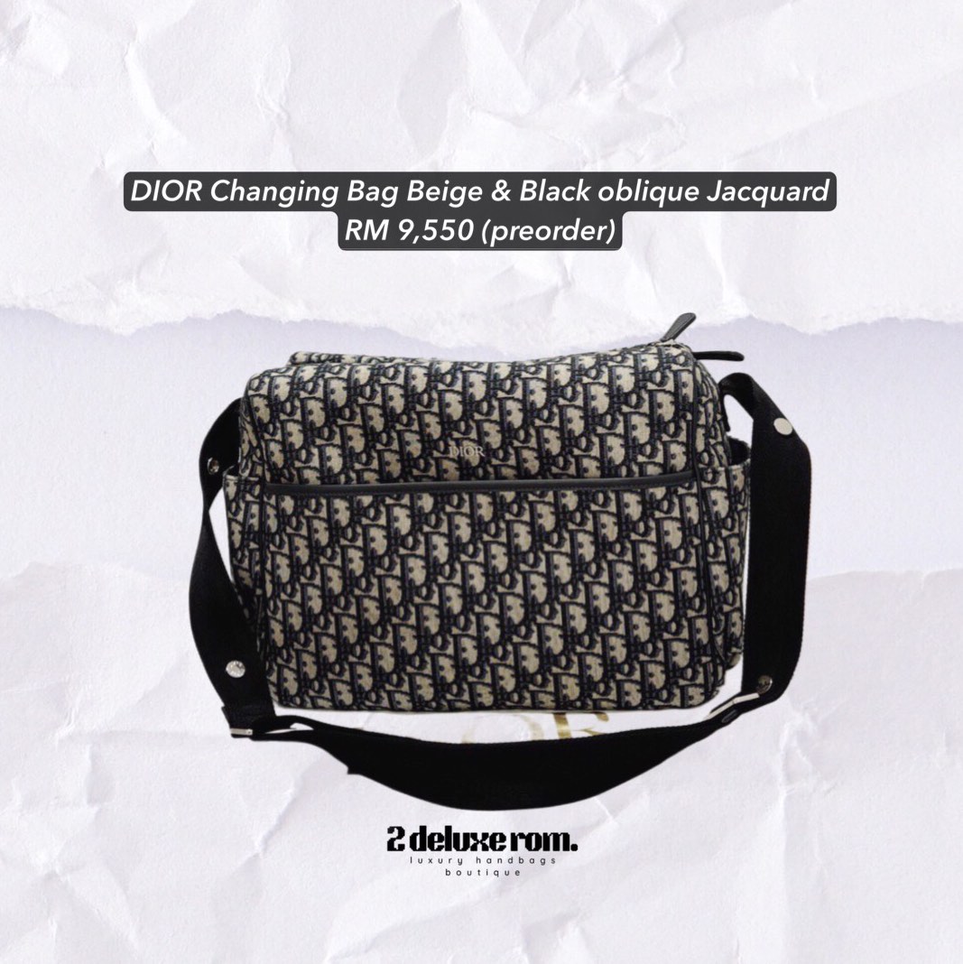 DIOR Changing Bag Beige & Black oblique Jacquard | FIXED PRICE, Luxury ...