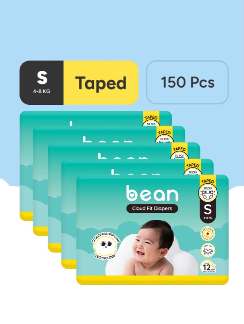 Edamama bean cloud diaper small taped newborn, Babies & Kids, Bathing ...