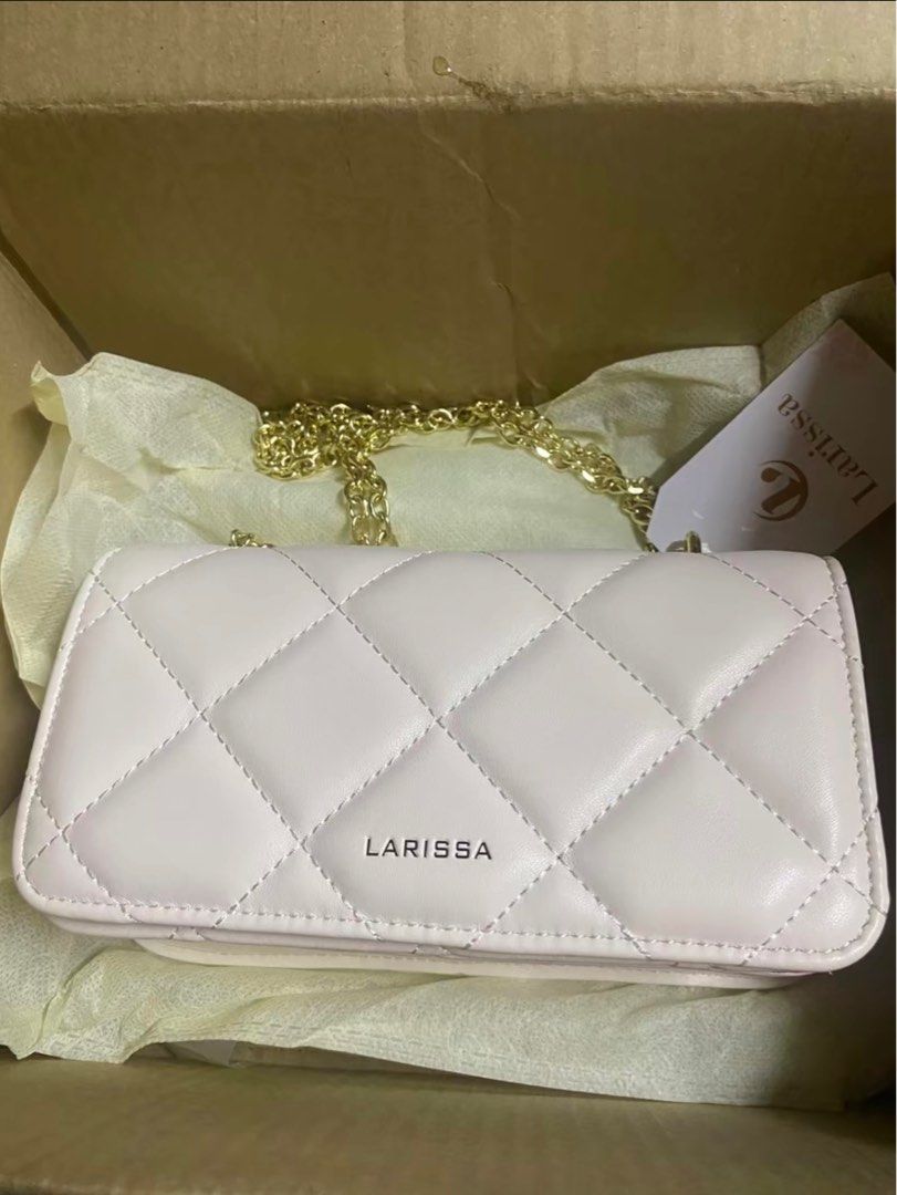ELIZA-LARISSA Beg Bahu Sling Wanita Diamond Berlian Cream, Women's ...