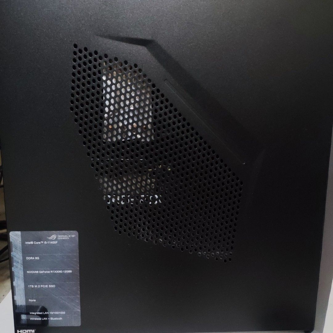 Gaming PC - ROG Strix G10CE, i5-11400F, RTX 3060, 1TB SSD, 16GB DDR4 ...