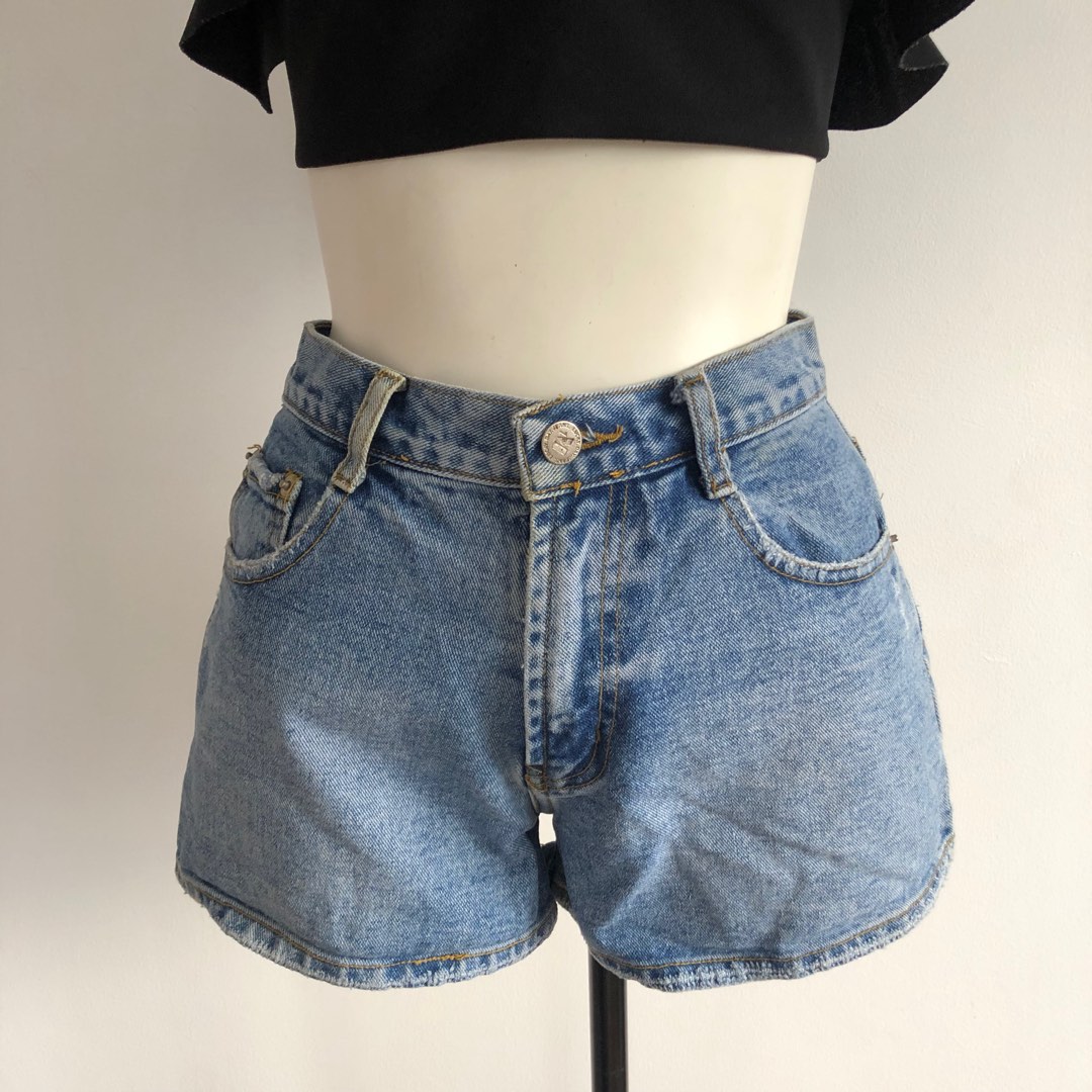 HIGH WAIST DENIM MINI SHORTS, Women's Fashion, Bottoms, Shorts on Carousell
