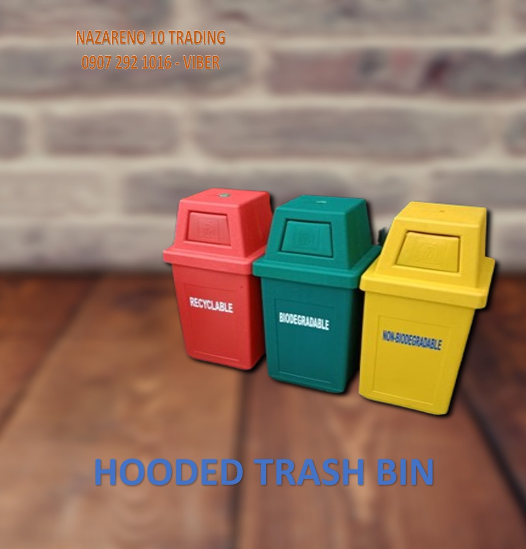 Hooded trash bin Segregation 805, Furniture & Home Living, Cleaning ...