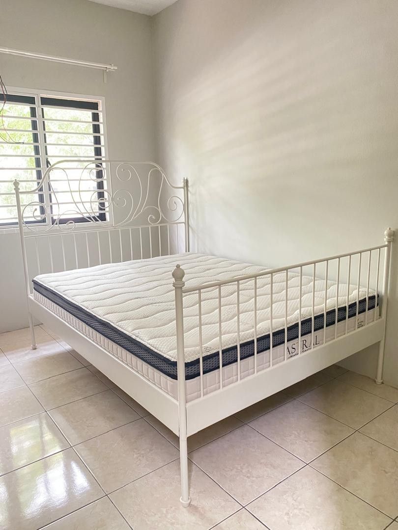 Ikea leirvik queen - frame only, Furniture & Home Living, Furniture ...